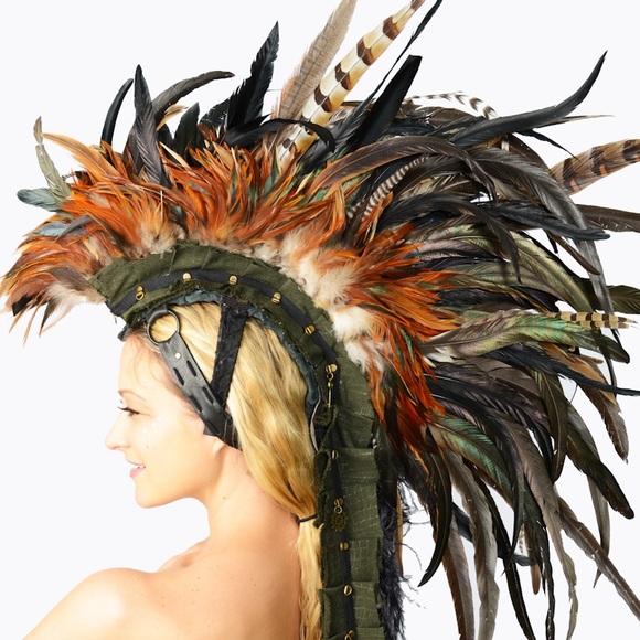 Other | Feather Mohawk Headdress Hat Costume | Poshmark